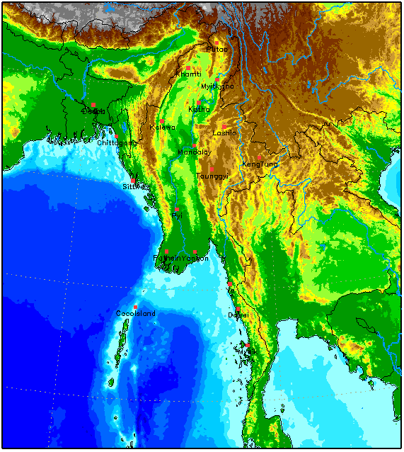 Klimadiagramme weltweit - Bangla Desh, Burma